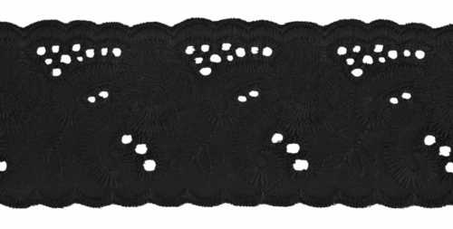 Simplicity Floral Eyelet Trim Black Minerva
